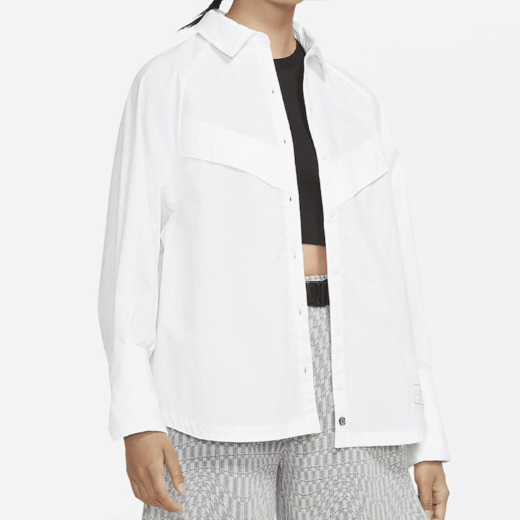 NIKE Nike NSW ICN CLSH WVN LS Top - White